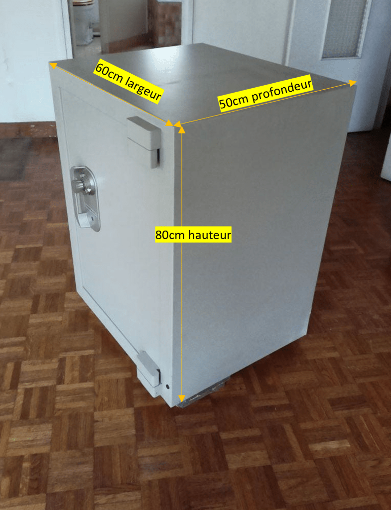 N° 637 - coffre fort FICHET BAUCHE 52 x 62 x 80 cm hauteur 300 kg + 2 ...